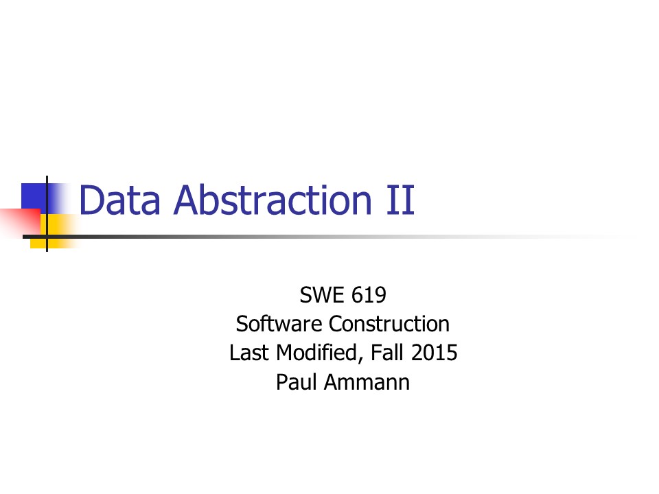 PPT – Data Abstraction II PowerPoint presentation | free to download ...