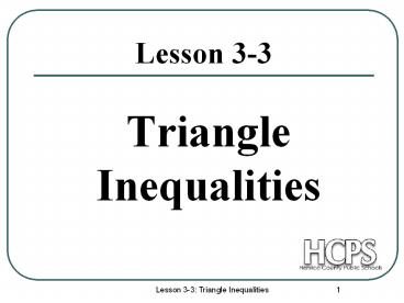 PPT – Triangle Inequalities PowerPoint presentation | free to download ...