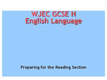 PPT – WJEC GCSE H PowerPoint presentation | free to download - id ...