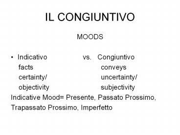 IL CONGIUNTIVO presentation | free to view