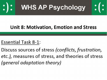 PPT – Unit 8: Motivation, Emotion and Stress PowerPoint presentation ...