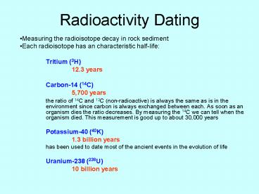 Radioactivity Dating presentation | free to download