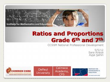 Ratios and Proportions Grade 6th and 7th presentation | free to view