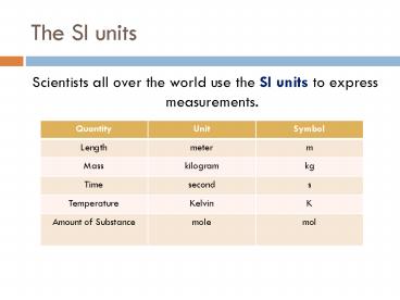 PPT – The SI units PowerPoint presentation | free to download - id ...