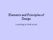 Elements and Principles of Art presentation | free to download