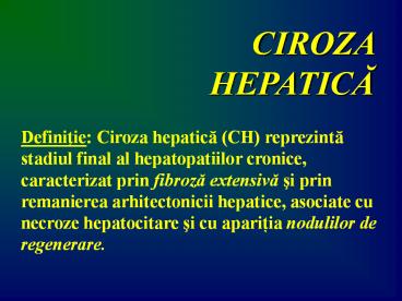 CIROZA HEPATICA presentation | free to view