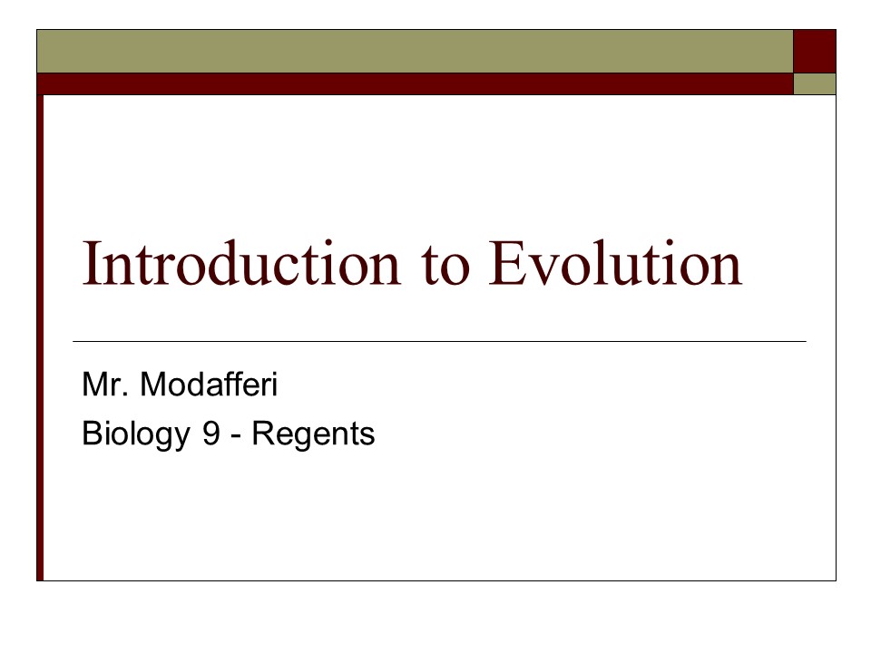 PPT – Introduction to Evolution PowerPoint presentation | free to ...