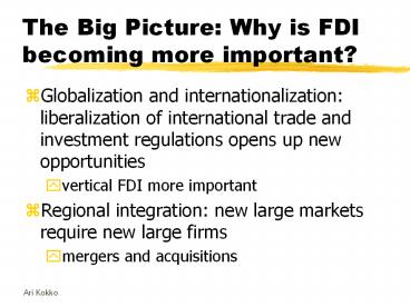 PPT – The Big Picture: Why is FDI becoming more important? PowerPoint ...