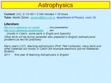 Astrophysics presentation | free to download