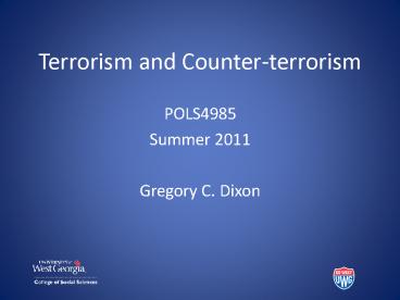 Terrorism and Counter-terrorism presentation | free to view