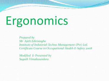 Ergonomics presentation | free to download