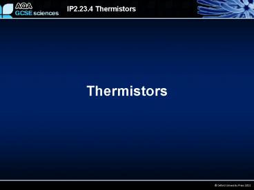 PPT – Thermistors PowerPoint presentation | free to view - id: 7800ae-NGEwY