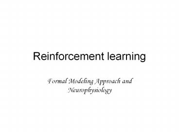 Reinforcement learning presentation | free to download