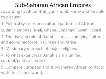 Sub-Saharan African Empires presentation | free to download