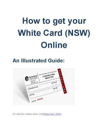 PPT – White Card NSW PowerPoint presentation | free to download - id ...