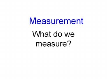 Measurement presentation | free to download