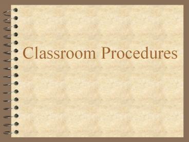 Classroom Procedures presentation | free to view