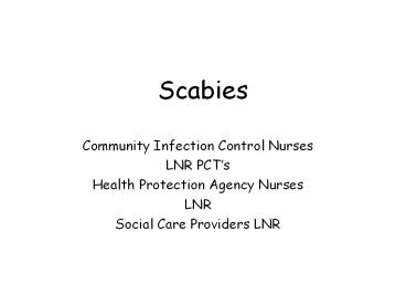 Scabies presentation | free to download