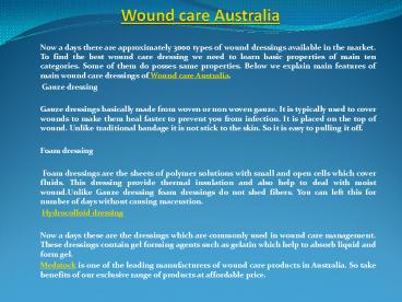 PPT – Wound care Australia (1) PowerPoint presentation | free to ...