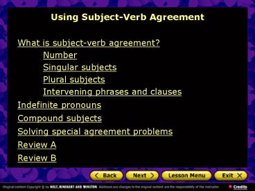 Using Subject-Verb Agreement presentation | free to download