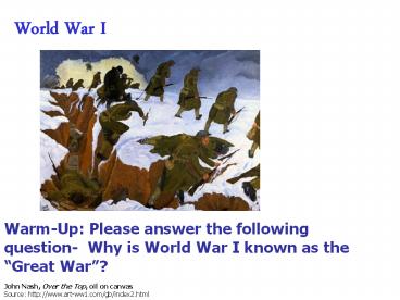 PPT – World War I PowerPoint presentation | free to download - id ...
