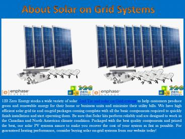 Solar on Grid Systems presentation | free to download