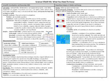 PPT – Science STAAR 5th: What You Need To Know PowerPoint presentation ...