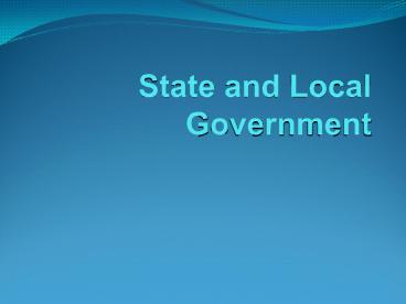 State and Local Government presentation | free to view