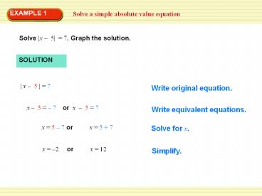 Solve a simple absolute value equation presentation | free to download