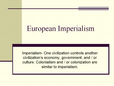 European Imperialism presentation | free to download