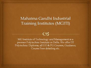 PPT – ITI Diploma Courses After 10th, 12th in Delhi PowerPoint ...