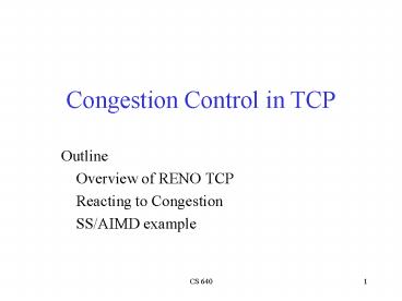 PPT – Congestion Control in TCP PowerPoint presentation | free to ...