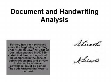 Document and Handwriting Analysis presentation | free to view
