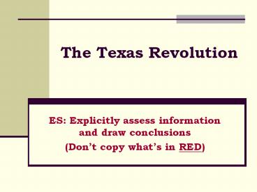 The Texas Revolution presentation | free to download