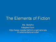 PPT – Elements of Fiction PowerPoint presentation | free to view - id ...