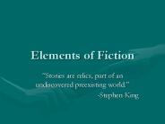 PPT – Elements of Fiction PowerPoint presentation | free to view - id ...