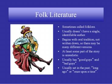 PPT – Folk Literature PowerPoint presentation | free to view - id ...