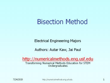 Bisection Method presentation | free to download