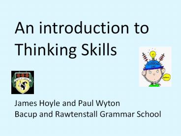 An introduction to Thinking Skills presentation | free to view