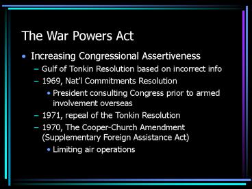 The War Powers Act presentation | free to download