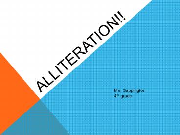 PPT – Alliteration!! PowerPoint presentation | free to view - id ...