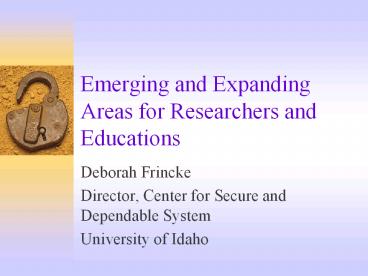 Emerging and Expanding Areas for Researchers and Educations ...