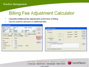 PPT – Billing Fee Adjustment Calculator PowerPoint presentation | free ...