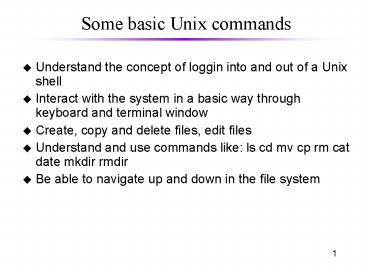 PPT – Some basic Unix commands PowerPoint presentation | free to view ...