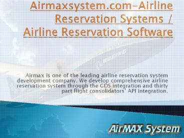 Airmaxsystem.com-Airline reservation system | Crew resource management ...