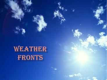 Weather Fronts presentation | free to download