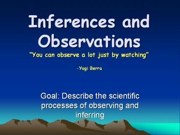 Inferences and Observations presentation | free to download