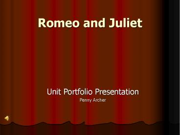 PPT – Romeo and Juliet PowerPoint presentation | free to download - id ...