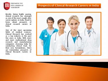 Clinical Research Careers, PhD in Clinical Research presentation | free to download
