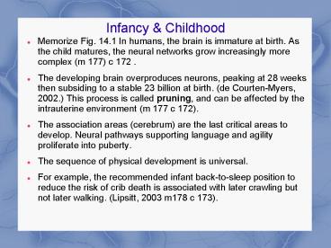 Infancy presentation | free to view